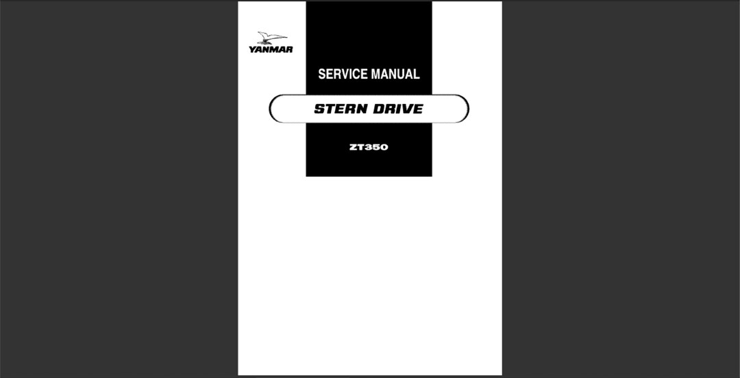 Yanmar ZT350 Stern Drive Workshop Service Manual PDF Digital Download ...