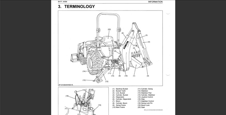 Kubota BH77 Backhoe Service Workshop Manual PDF Digital Download - Etsy
