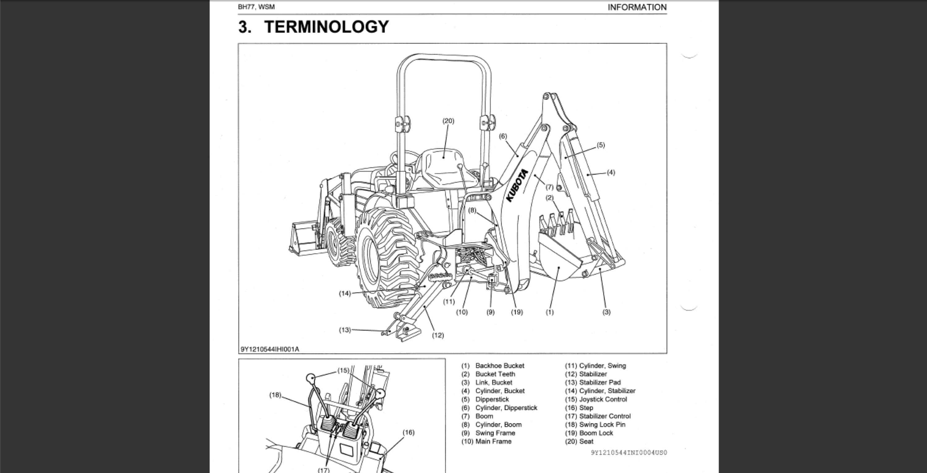 Kubota BH77 Backhoe Service Workshop Manual PDF Digital Download - Etsy