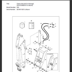 Bobcat E42 Excavator Serial Number: B2VW11001 & Above Spare Parts ...