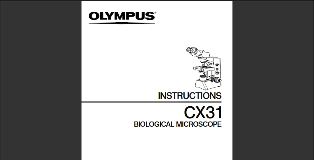 Manual del microscopio Olympus CX31 PDF descarga digital - Etsy España