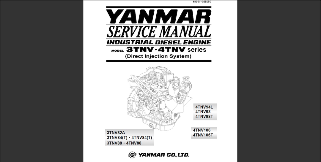 Yanmar 3TNV and 4TNV Series Industrial Diesel Engine Workshop Service Manual PDF Digital ...