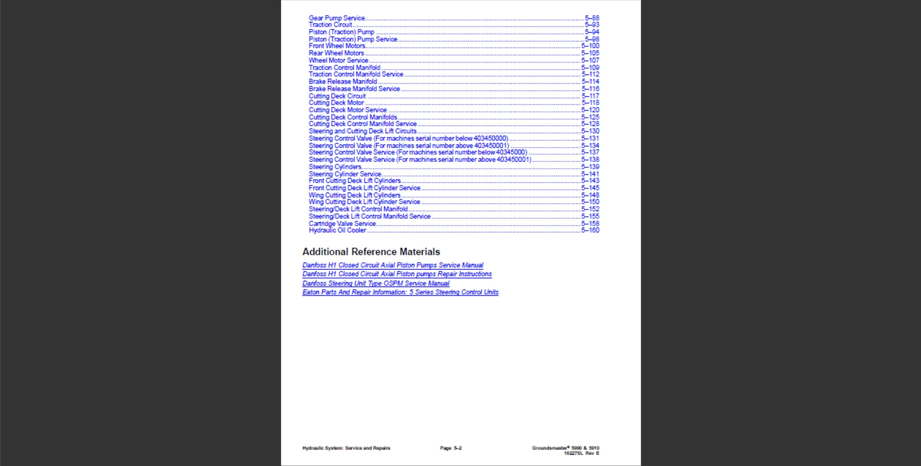 Toro Groundsmaster 5900 & 5910 (models 31698 and 31699) Workshop ...