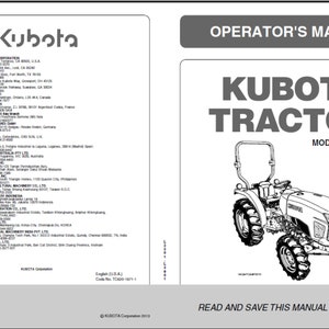 Kubota L3301 and L3901 Tractor Maintenance and Operators Manual PDF Digital Download - Etsy