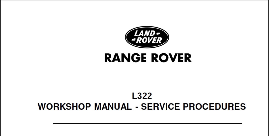 2002 2012 Land Rover Range Rover L322 Workshop Service Repair Manual PDF Digital Download - Etsy