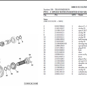 Deutz Fahr 5080 D Ecoline Serial Number: 30001 Spare Parts Manual ...