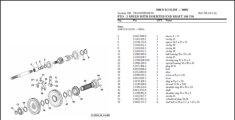 Deutz Fahr 5080 D Ecoline Serial Number: 30001 Spare Parts Manual ...