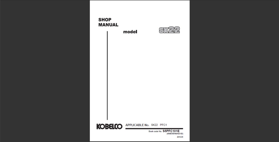 Kobelco SK22 Excavator Workshop Service Manual PDF Digital Download - Etsy