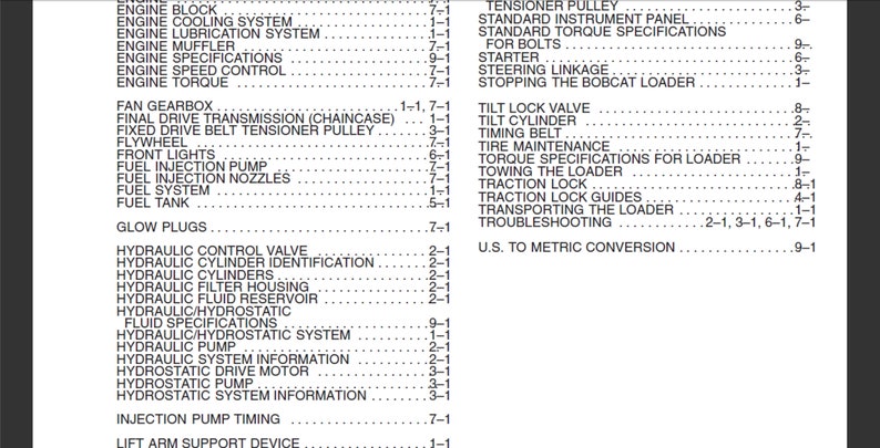 Bobcat 751 Skid Steer Loader Workshop Service Manual PDF Digital Download - Etsy
