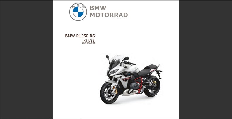 BMW R 1250 RS K54 11 Workshop Service Manual - Etsy