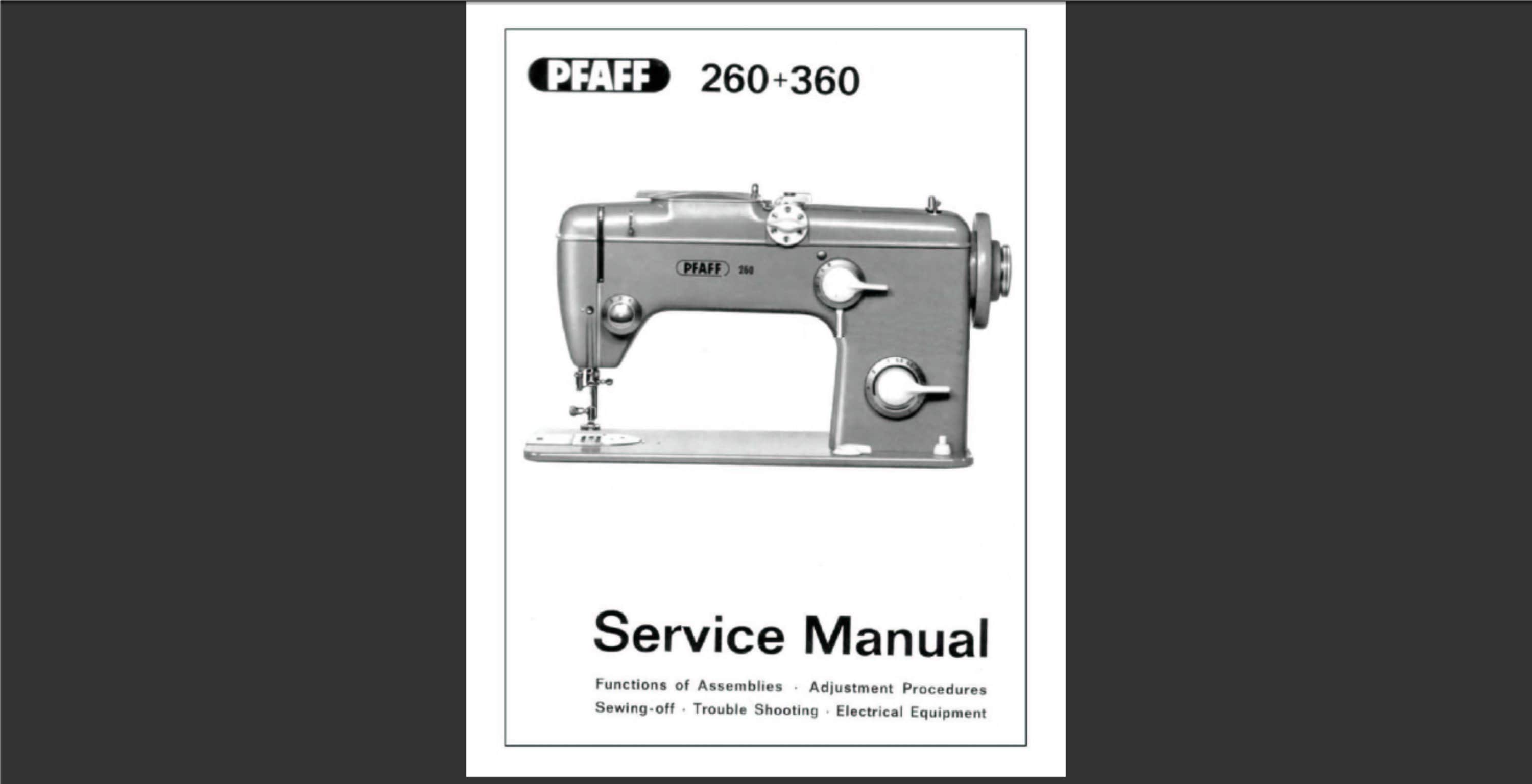 Pfaff 260 and Pfaff 360 Service Manual PDF Digital Download - Etsy Australia