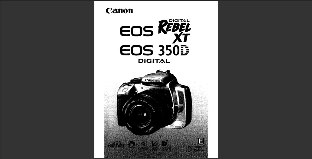 Canon EOS 350D Rebel XT User Owners Manual PDF Digital Download - Etsy