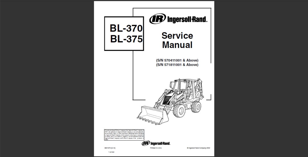 Bobcat BL 370 and BL 375 Backhoe Loader Workshop Service Manual PDF ...
