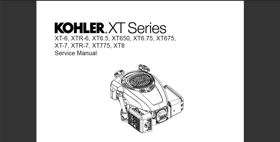 Kohler Engine KT Seriesxt-6, Xtr-6, XT6.5, XT650, XT6.75, XT675, XT-7, XTR-7, XT775 and XT8 ...