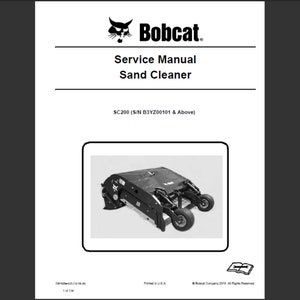 Bobcat SC200 Sand Cleaner Attachment Workshop Service Manual Pdf - Etsy