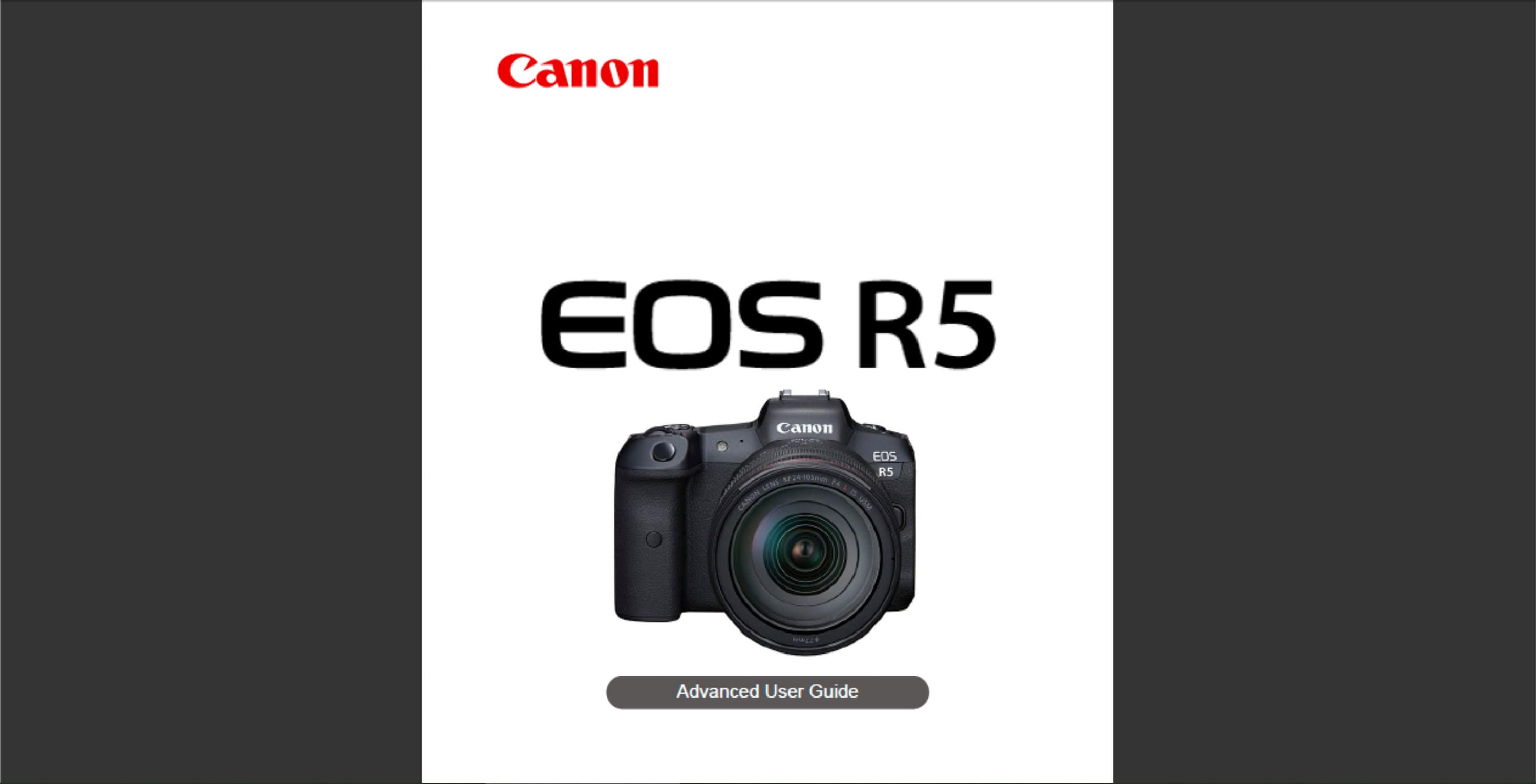 Canon EOS R5 User Owners Manual PDF Digital Download - Etsy