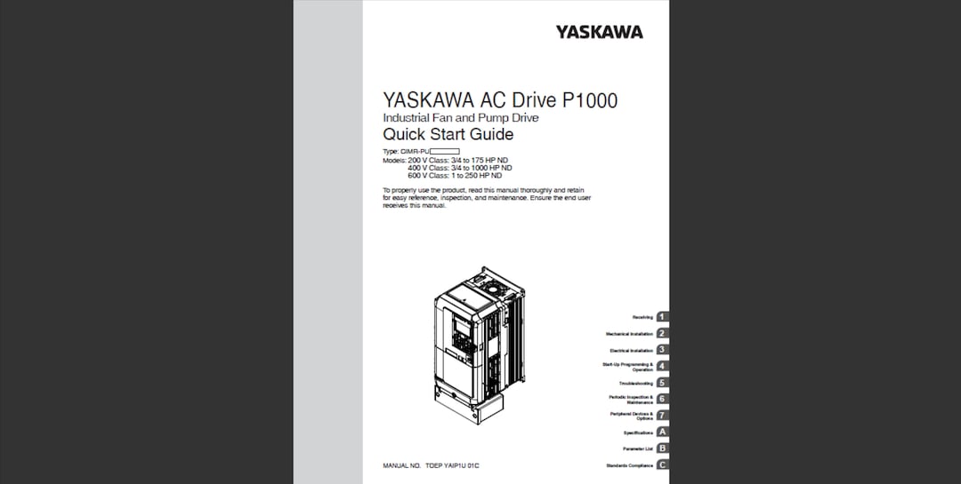 Yaskawa AC Drive P1000 Parameter List Technical Manual PDF Digital Download - Etsy