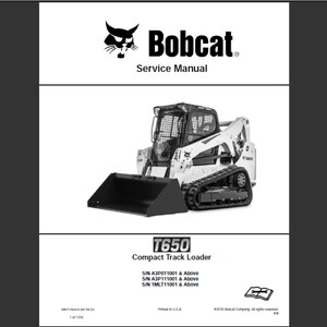 Bobcat T650 Compact Track Loader Workshop Service Manual PDF Digital ...