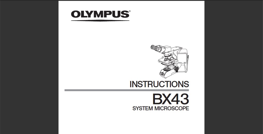 Olympus BX43 Microscope Instructions Manual PDF Digital Download - Etsy