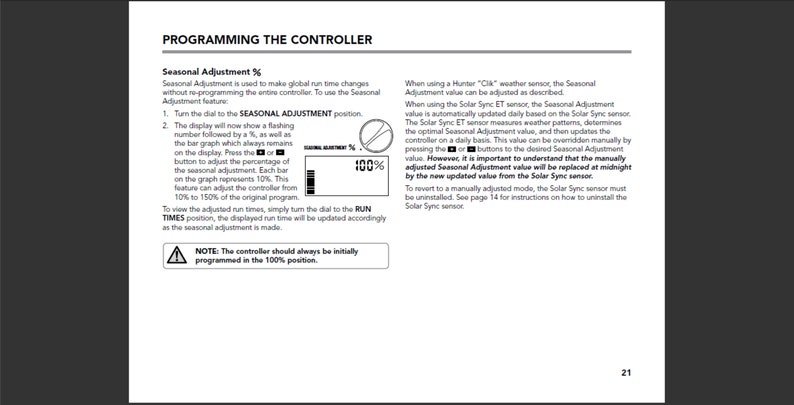 Hunter X-core Owners Manual and Programming Instructions PDF Digital Download - Etsy