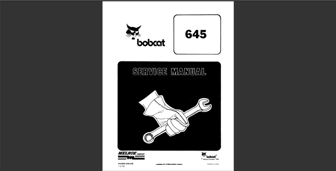 Bobcat 645 Loader Workshop Service Manual PDF Digital Download - Etsy