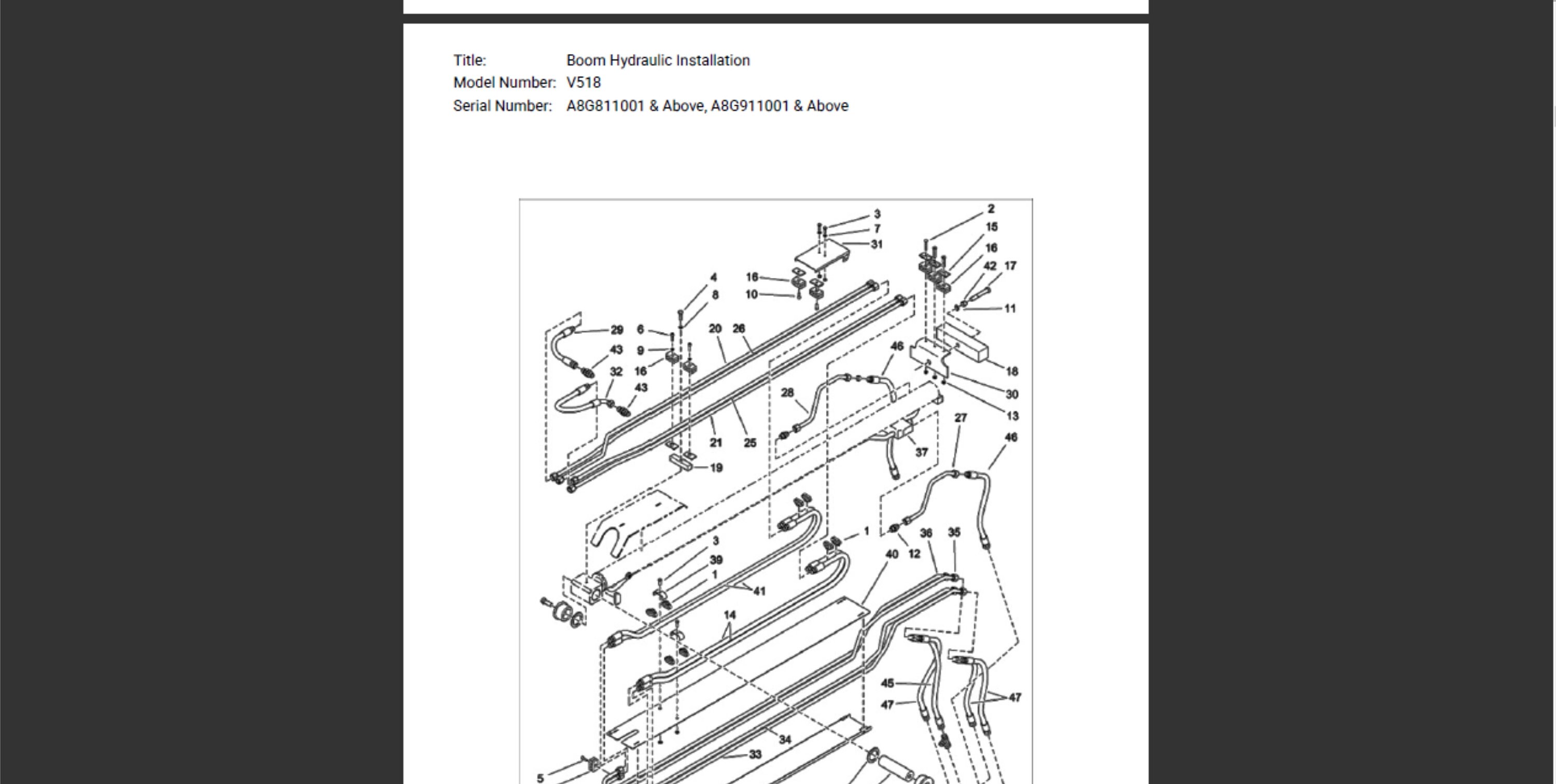 Bobcat V518 Telehandler Serial Number: A8G811001 and Above, A8G911001 ...