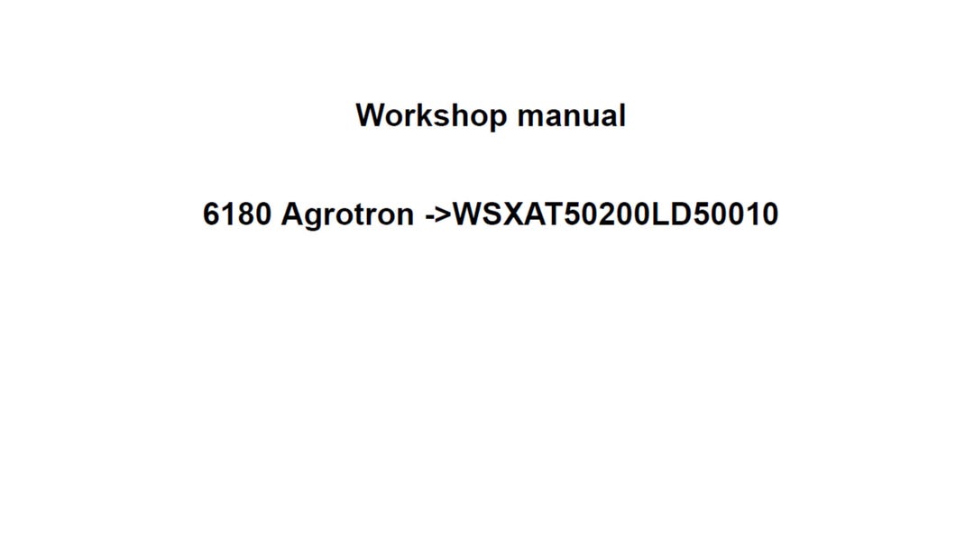 Deutz Fahr 6180 Agrotron WSXAT50200LD50010 Tractor Workshop Service ...