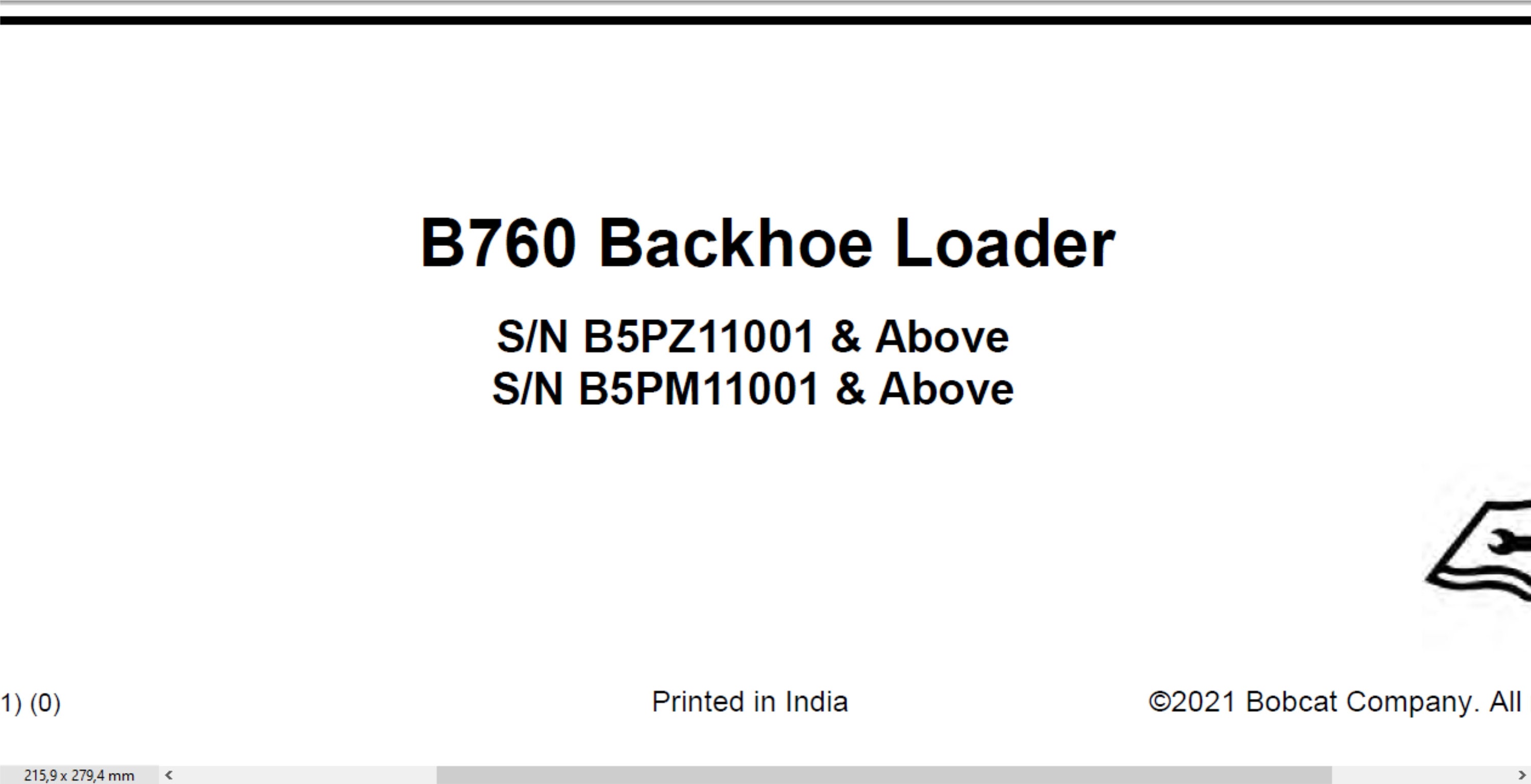 Bobcat B760 Backhoe Loader Workshop Service Manual PDF Digital Download ...