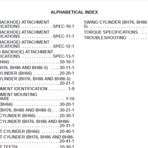 Bobcat BH66, BH76, BH86 and BH86-5 Compact Tractor Backhoe Attachment ...
