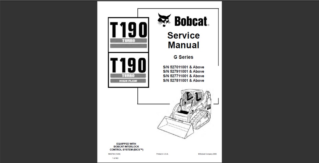 Bobcat T190 Turbo and Bobcat T190 Turbo High Flow G Series Compact ...