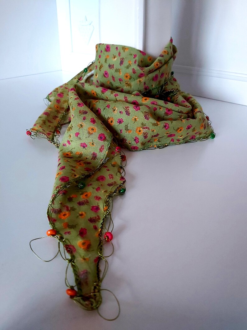 Woman Summer Scarf, Turkish Oya Scarf, VINTAGE Oya Scarf, Floral ...