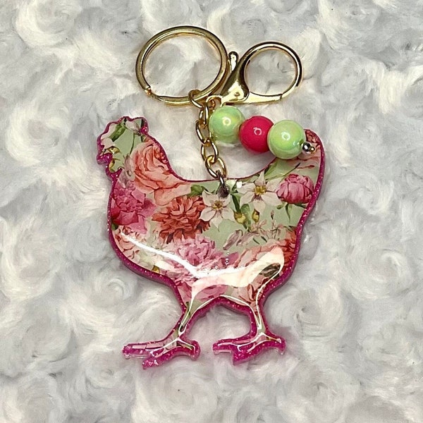 Chicken Key Chain - Etsy