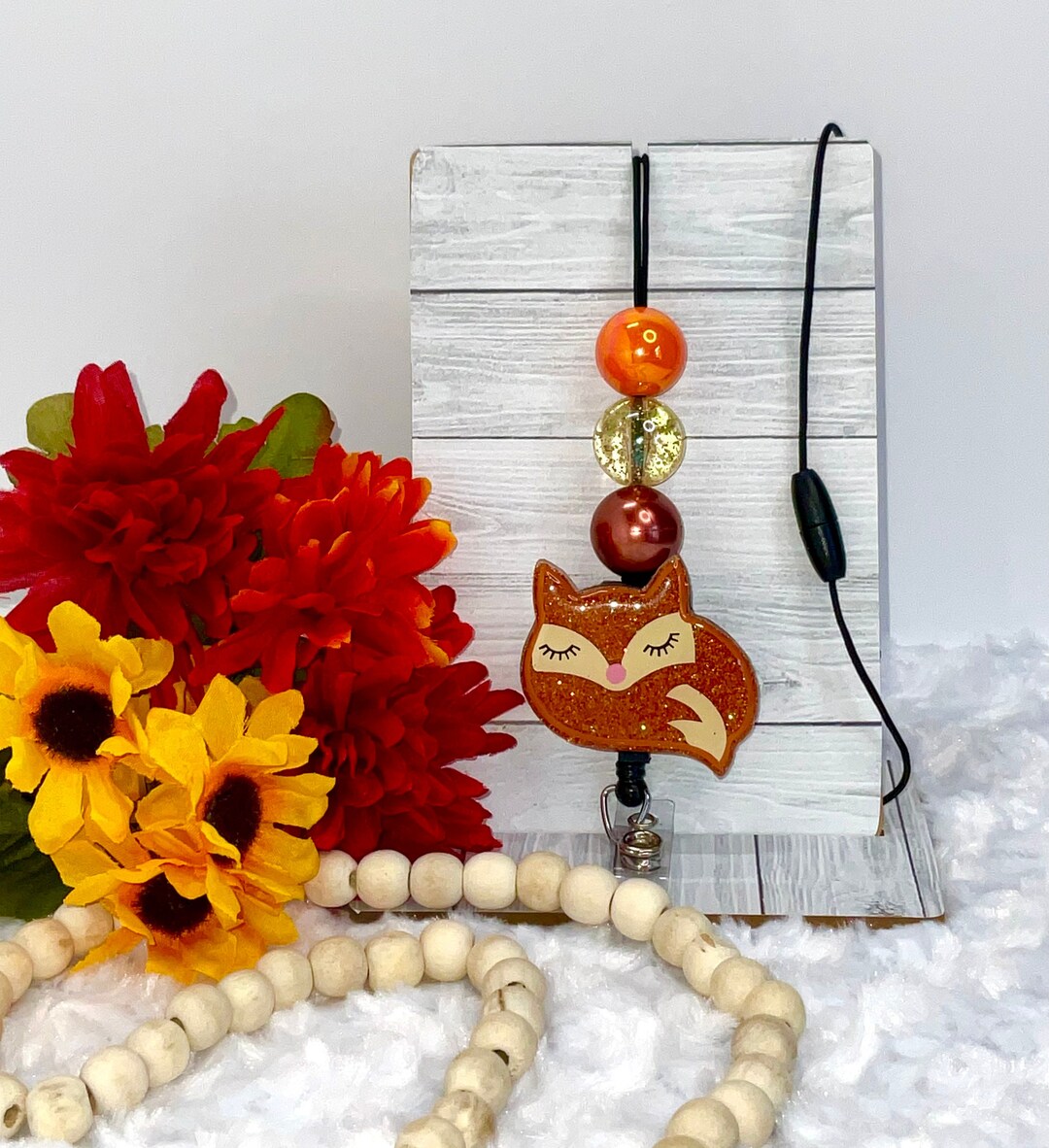 Sleeping Fox Lanyard, Teacher Lanyard With Badge Holder, Teacher ...