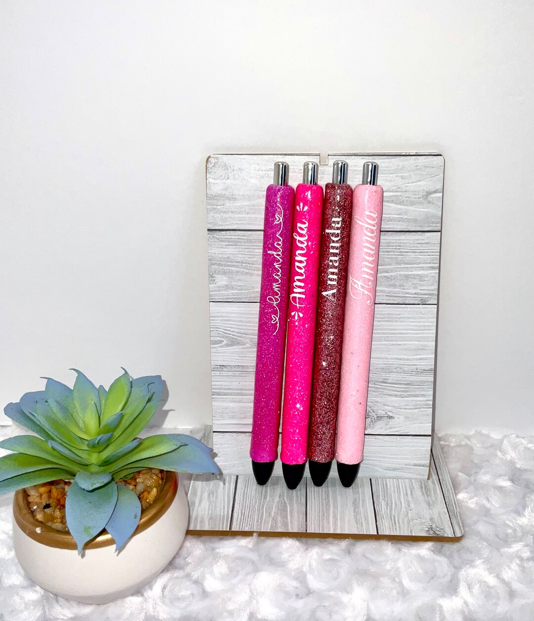 Personalized Pink Pen, Glitter Pen Set, Hot Pink Pen, Pink Gift for Her ...