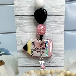 Beaded Teacher Lanyard With Name, Teacher Pencil Lanyard, Teacher Back ...