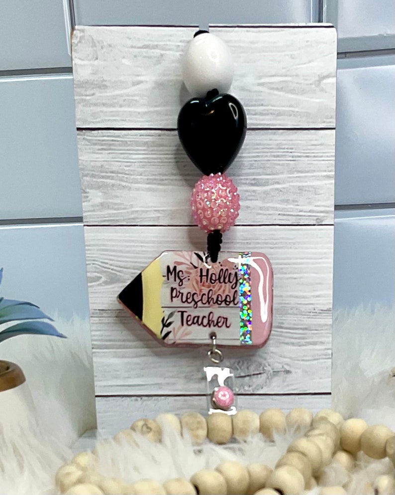 Beaded Teacher Lanyard With Name, Teacher Pencil Lanyard, Teacher Back ...