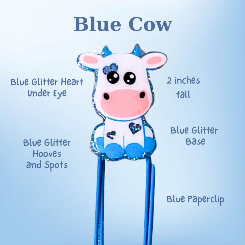 Pink Cow Planner Clip, Cute Cow Gifts for Cow Lovers, Cow Coquette ...