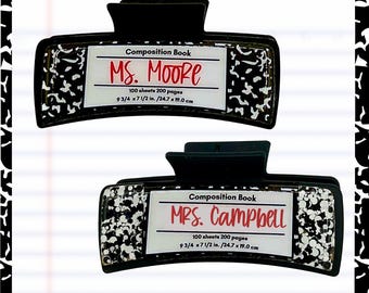 Super Cute Personalized Pencil Hair Clip | Claw Clip | Back to School ...