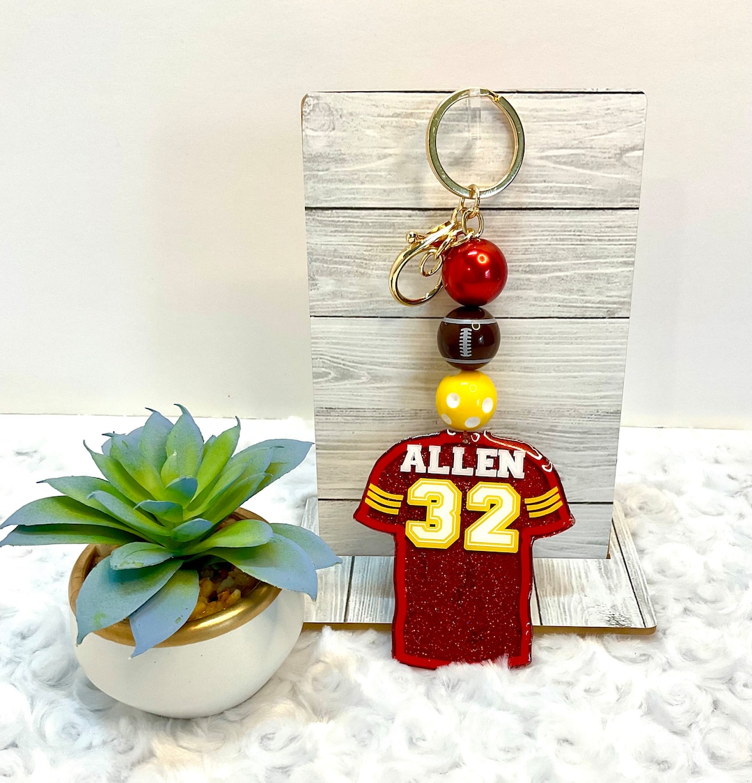 Personalized Football Jersey Keychain, Gift for Football Coach, Gift ...
