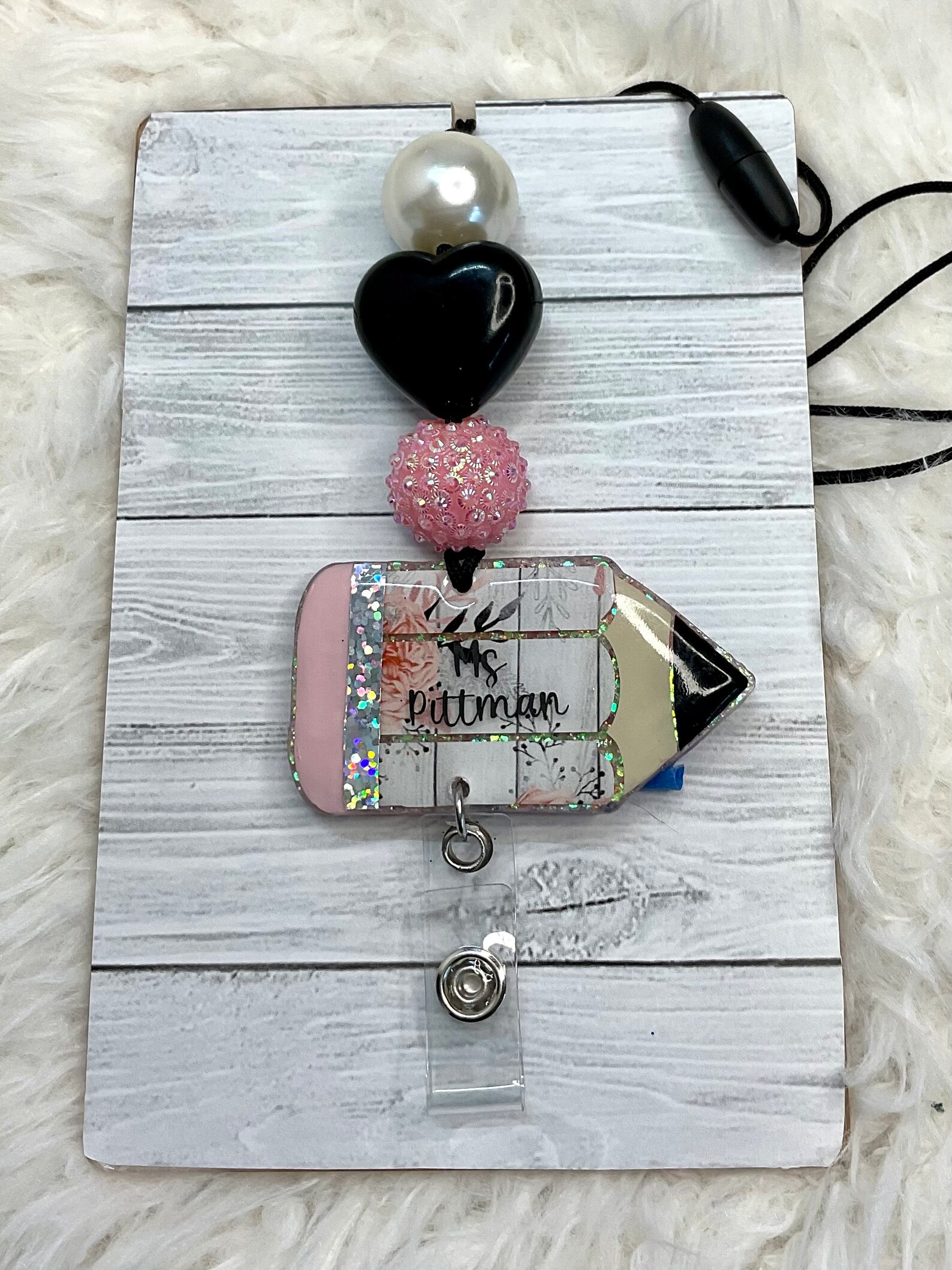 Beaded Teacher Lanyard With Name, Teacher Pencil Lanyard, Teacher ...