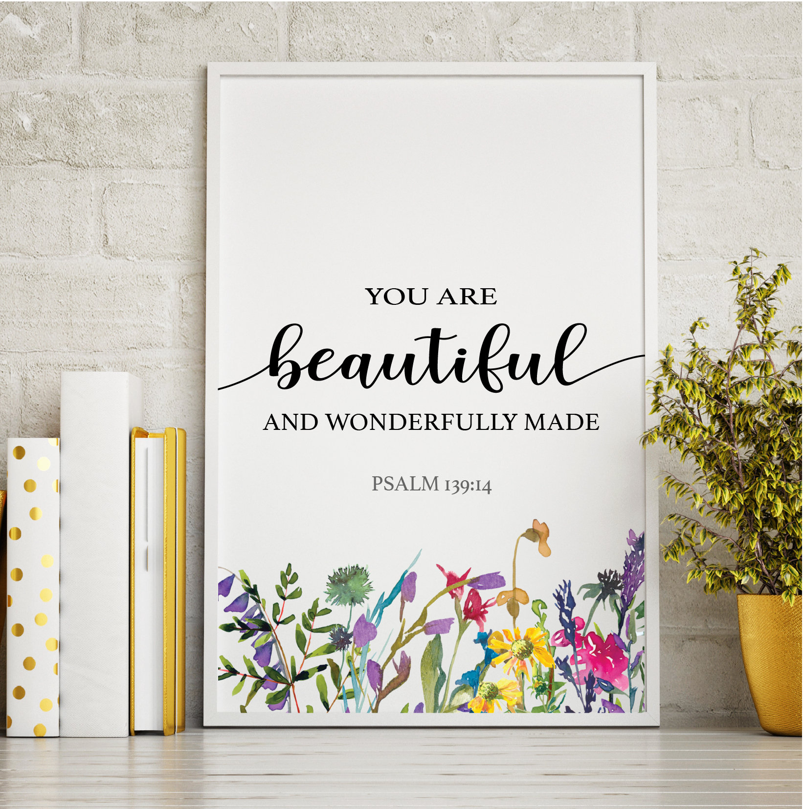 You Are Beautiful and Wonderfully Made | Psalm 139:14 | Christian Gift | Christian Wall Art ...