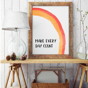 Make Every Day Count | Printable Inspirational Quote | Wall Art | Home ...