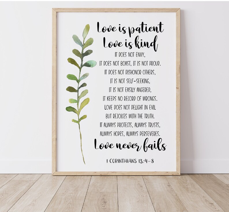 Love is Patient Love is Kind Love Never Fails | 1 Corinthians 13:4,7 ...