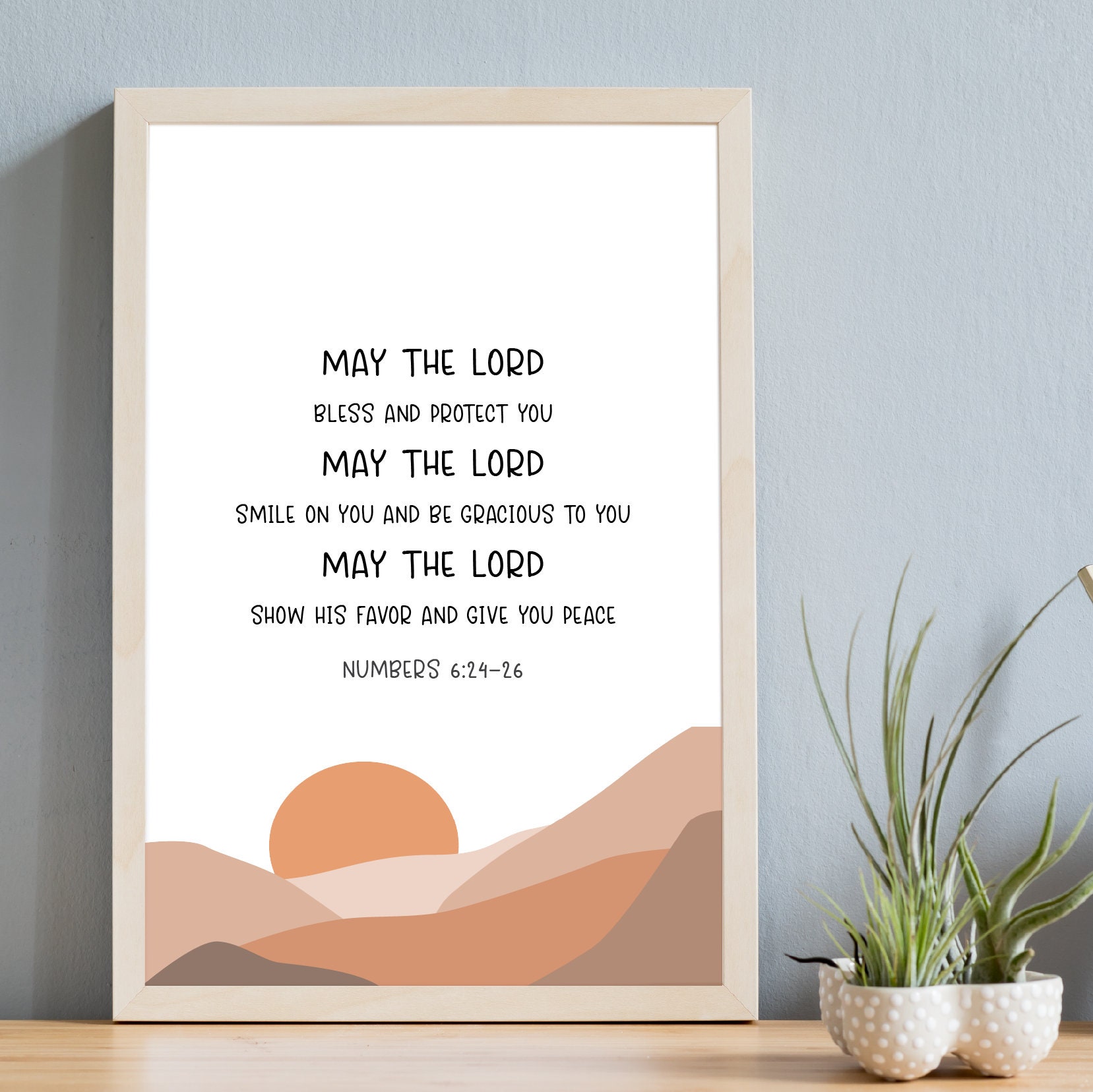 The Blessing May the Lord Bless You, Give You Peace Numbers 6:24-26 Christian Gift Christian ...