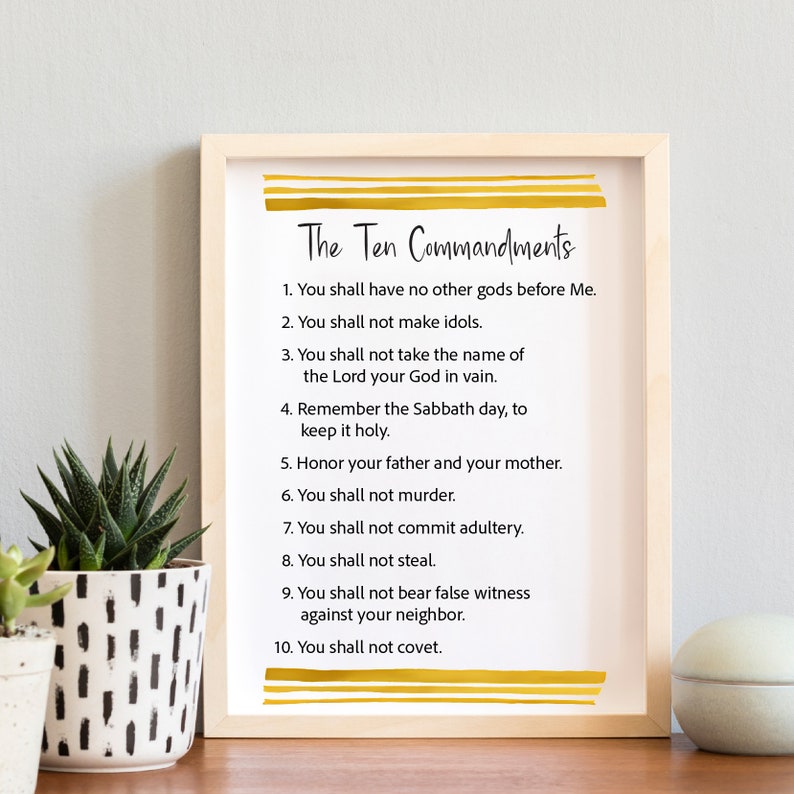 10 Commandments Ten Commandments Exodus 20:1-17 Christian Gift ...