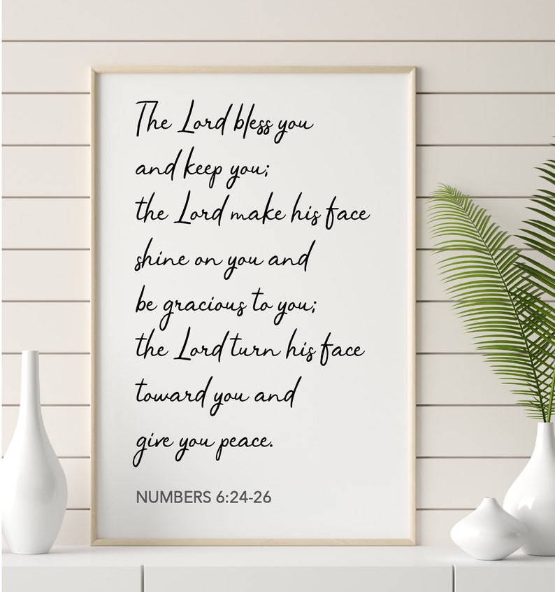 The Lord Bless You and Keep You Numbers 6:24-26 Blessing Christian Gift Christian Wall Art ...