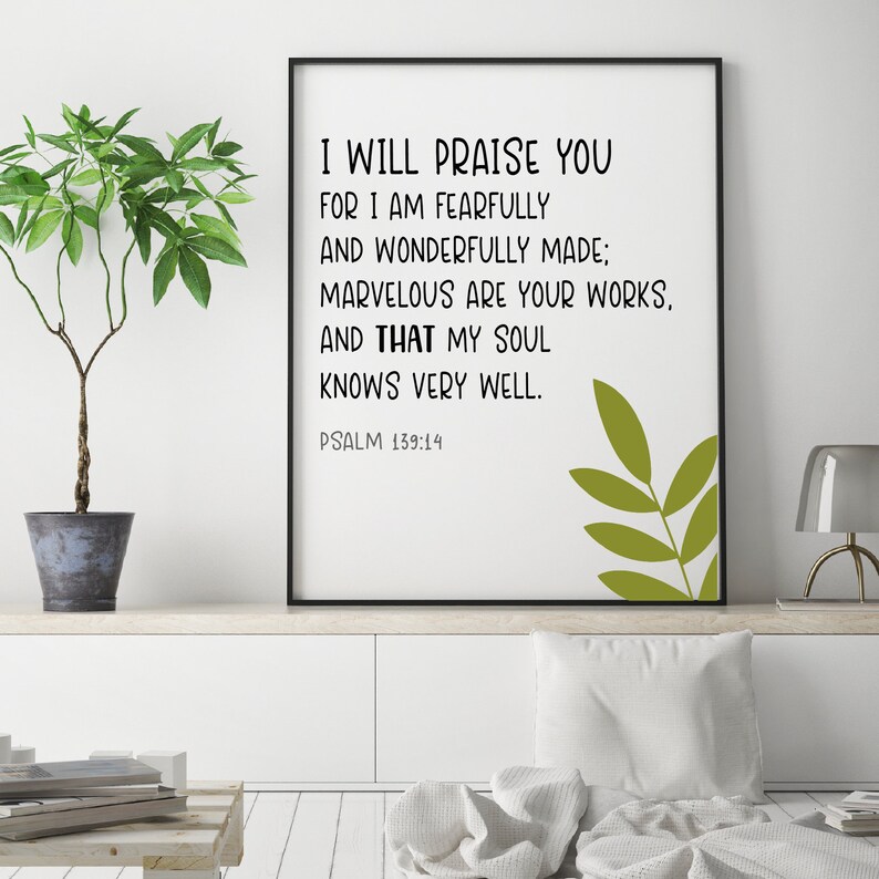 I Will Praise You for I Am Fearfully and Wonderfully Made Psalm 139:14 ...