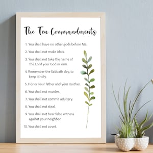 10 Commandments Ten Commandments Exodus 20:1-17 Christian Gift ...