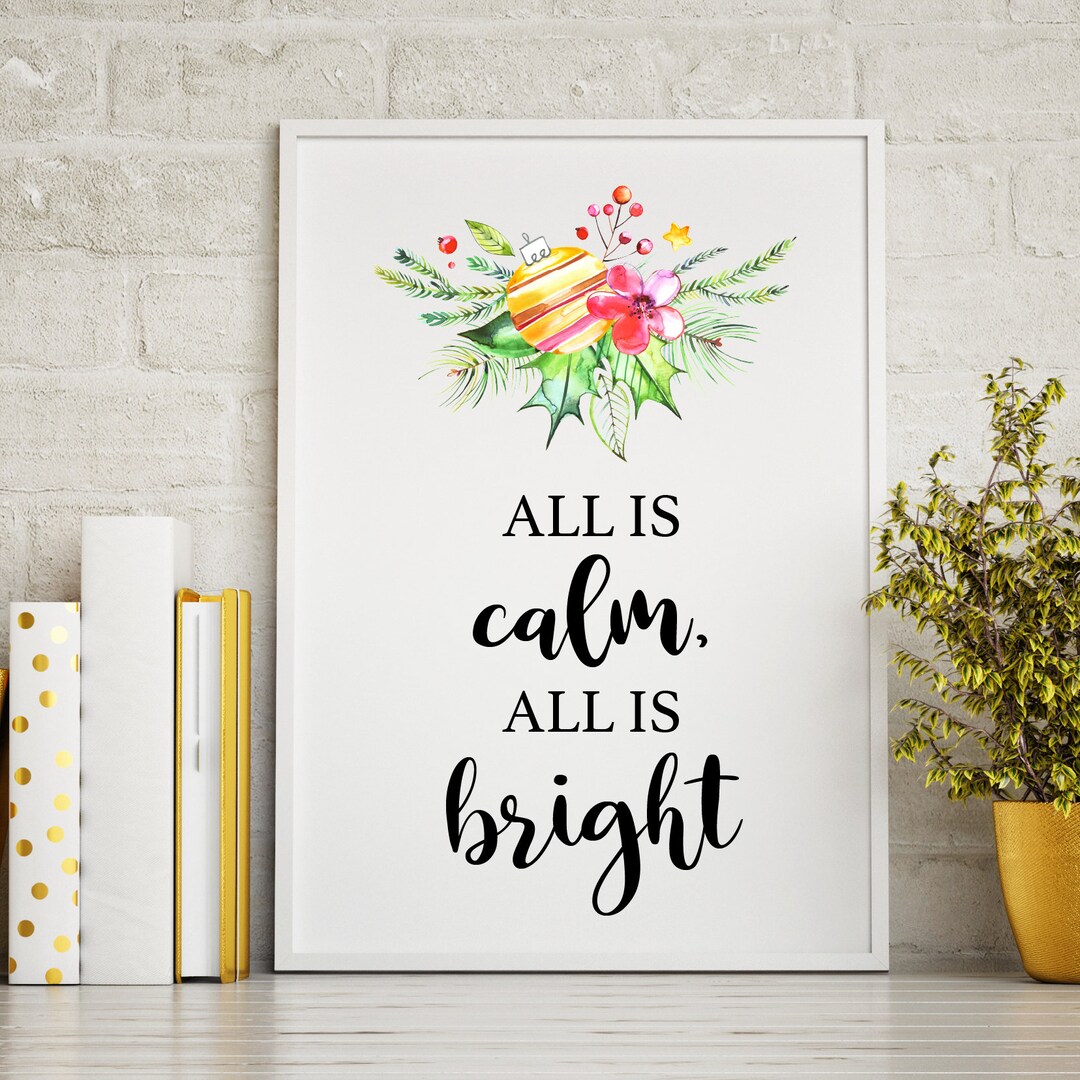 Christmas All is Calm All is Bright Printable Gift PDF - Etsy