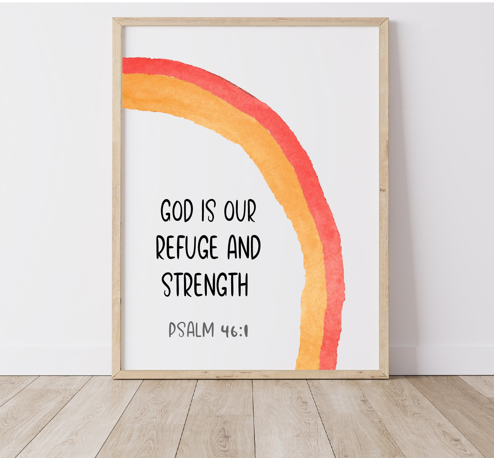 God is Our Refuge and Strength Psalm 46:1 Christian Gift Christian Wall ...